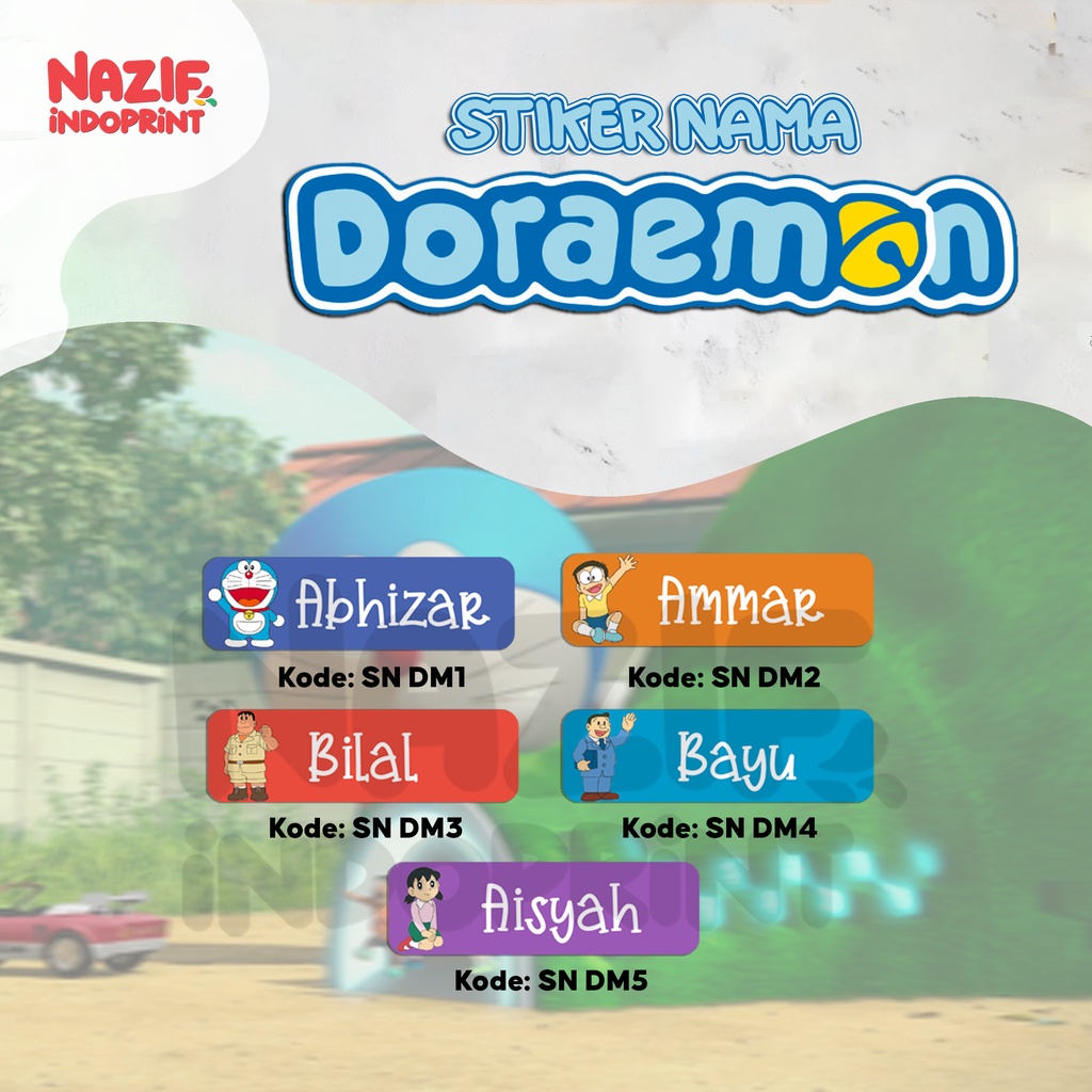 Jual Stiker Label Nama Karakter Waterproof / Stiker Nama Kotak Karakter ...