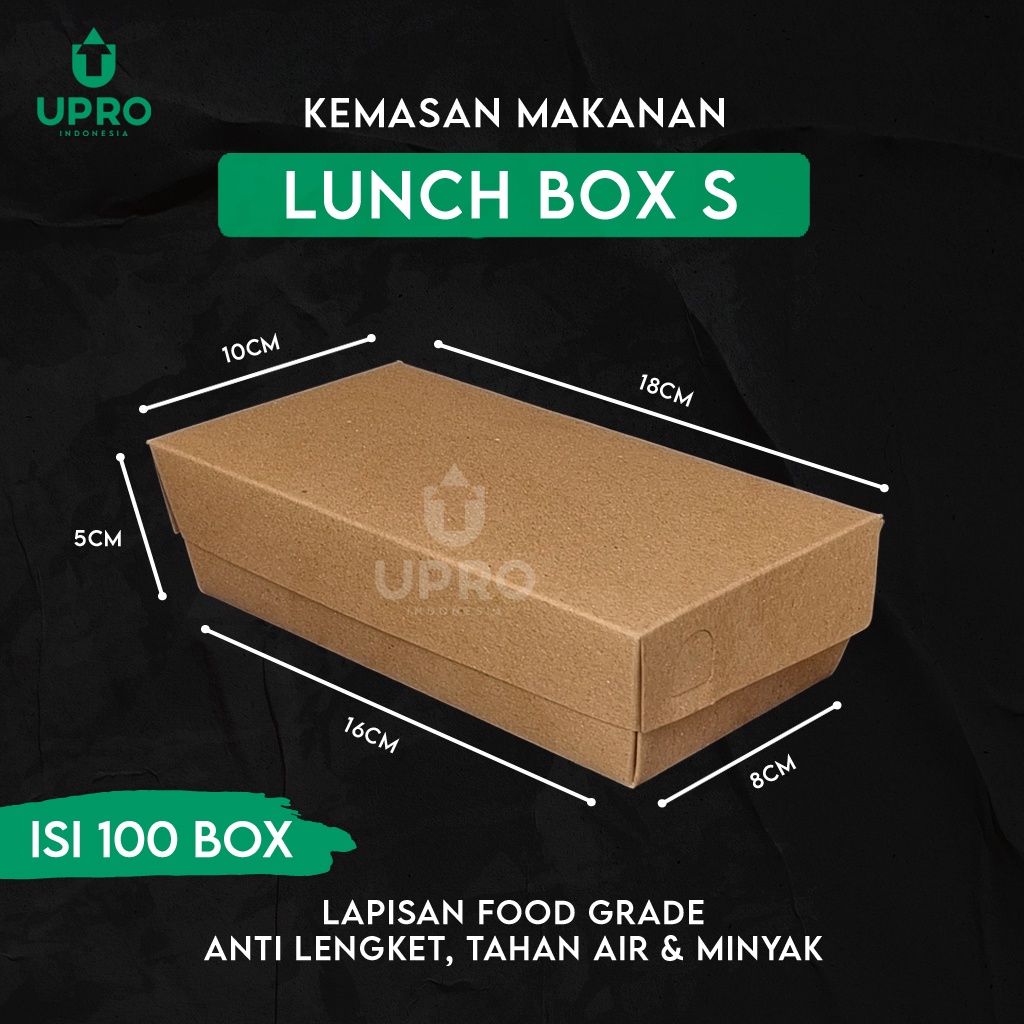 Jual Lunch Box Ukuran S Isi 100 Dus Kotak Makan Paper Lunch Box Size S ...