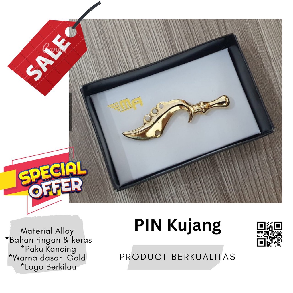 Jual PIN KUJANG GOLD pin kujang polos emas pin kujang motif pin kujang ...