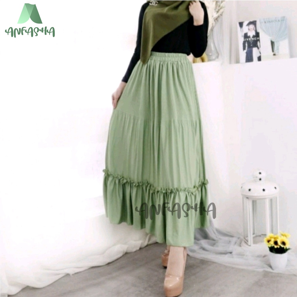 Jual ROK PLISKET LIDI / ROK FUFFLE = Rok lebar panjang wanita premium ...