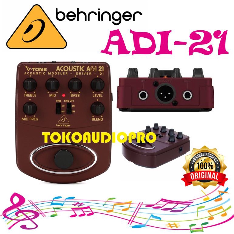 Jual Behringer ADi21 V-Tone Acoustic Preamp With DI Recording Output ...