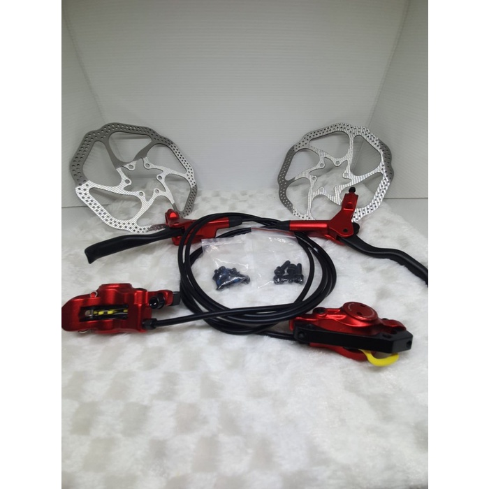 Jual Brakeset Rem Hydraulic Zoom + Rotor Brake set hidrolis sepeda ...