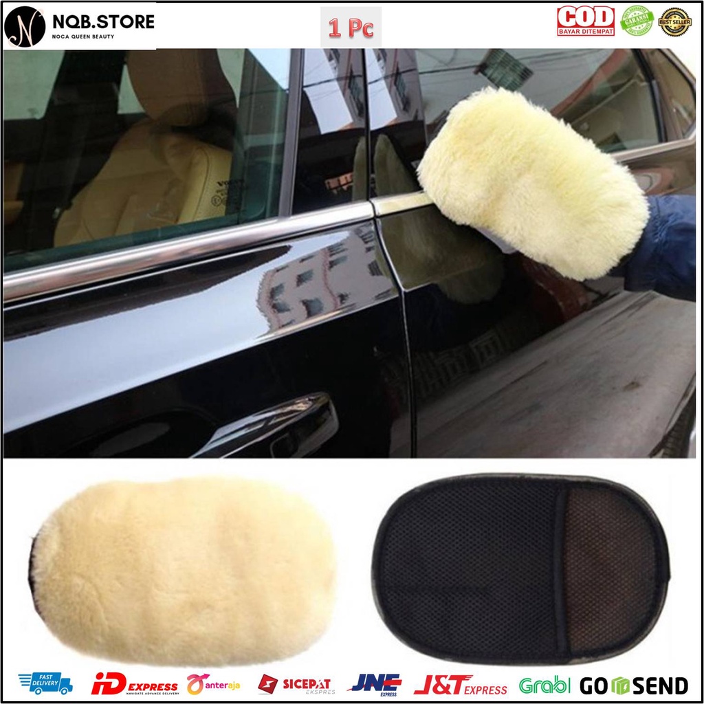 Jual NQB - Sarung Tangan KAIN WOOL Lap Cuci Mobil Wax Hand Gloves Motor ...