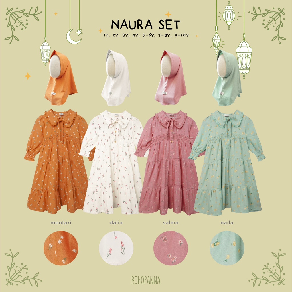 Jual BOHOPANNA RAYA COLLECTION - NAURA SET - NAURA BABY SET / BAJU GAMIS ANAK / BAJU RAYA SET ...