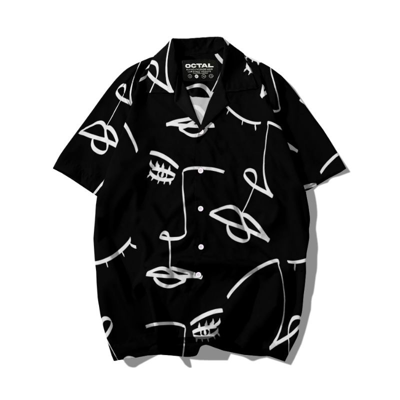 Jual OCTAL - Kemeja Motif Pattern Pantai Printing Kasual Pria - Wanita ...