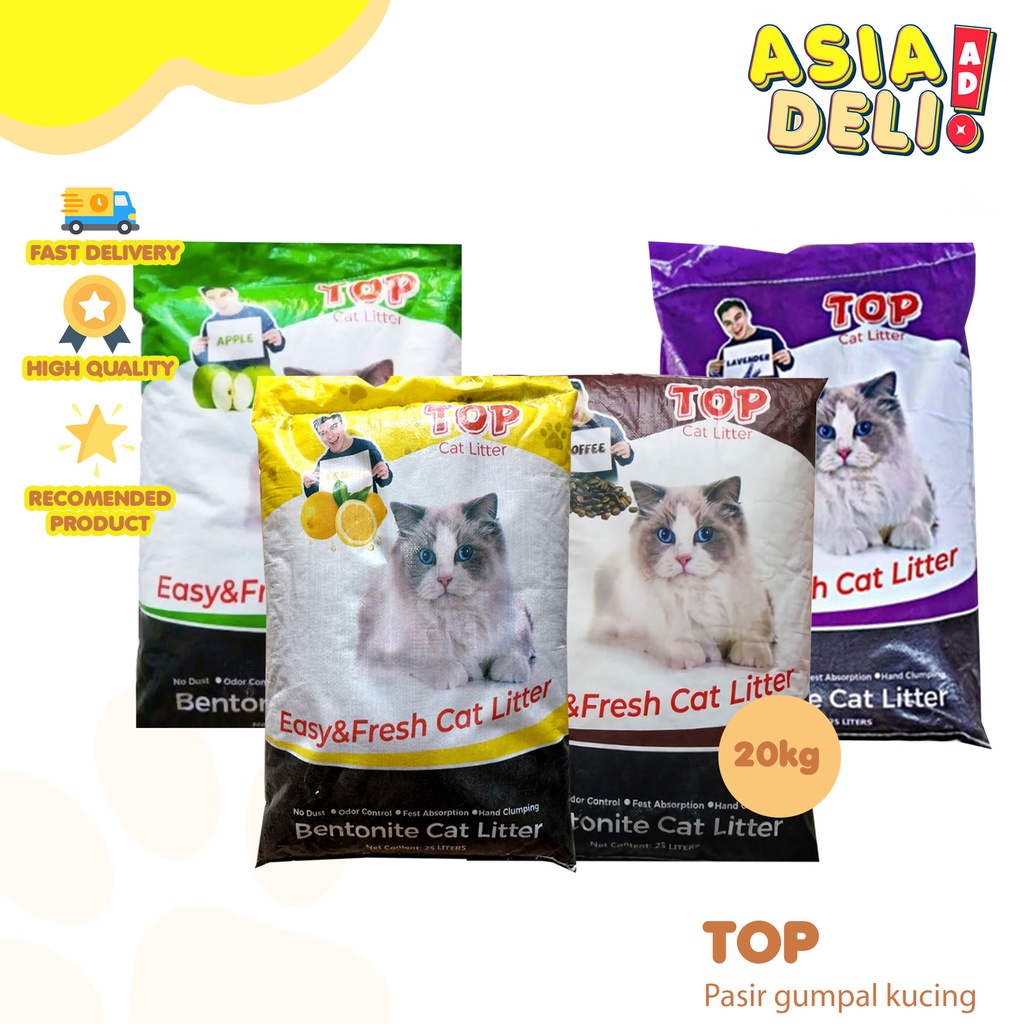 Jual GRAB GOSEND Pasir Kucing gumpal wangi TOP 25 liter [PROMO] Pasir kucing wangi impor 20kg ...
