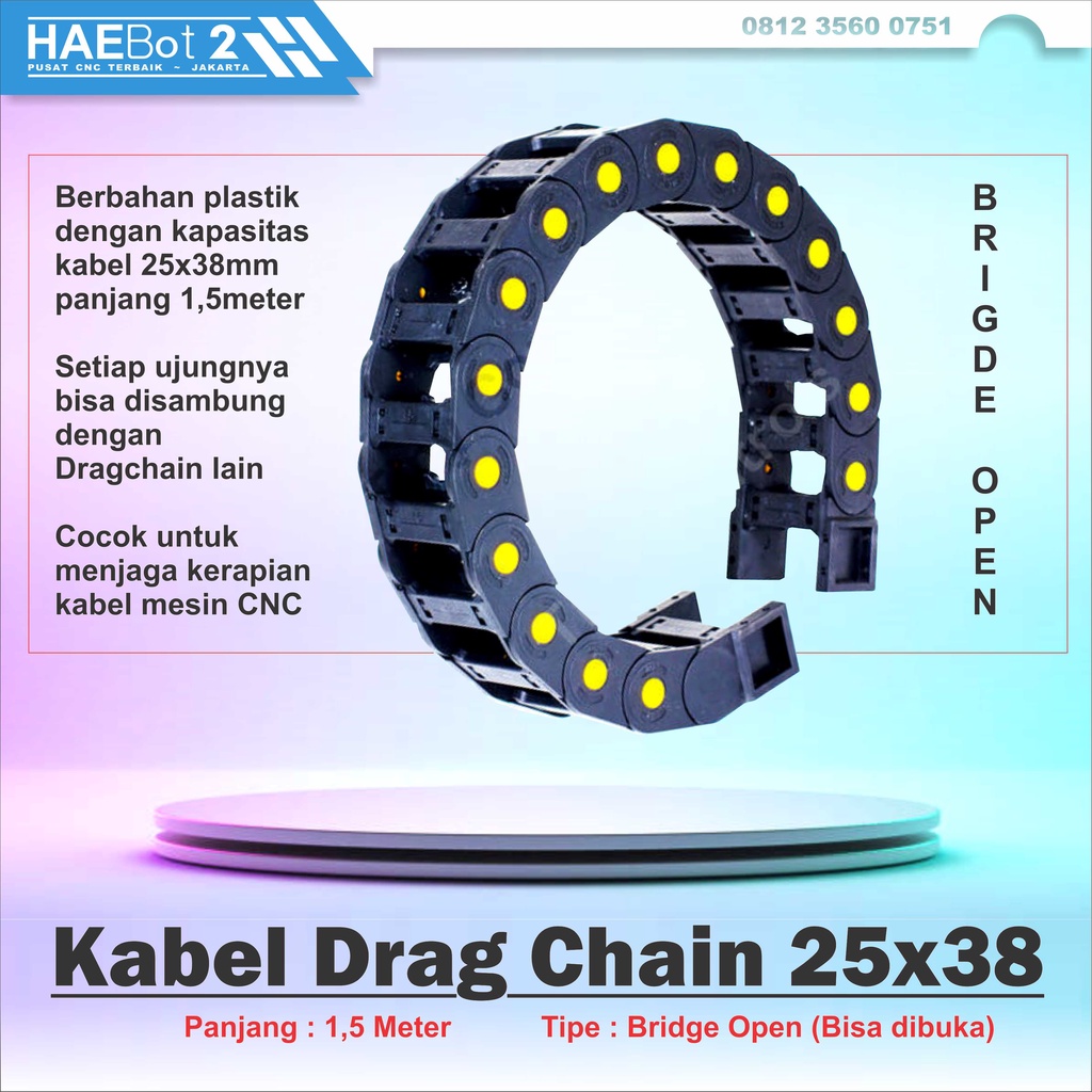 Jual [HAEBOT 2] Kabel Cable Drag Chain Dragchain 25x38 mm 1.5 Meter ...