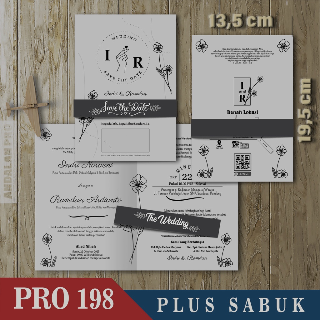 Jual Pro 198 Lipat 2 Plus Sabuk - Cetak Undangan Color / Berwarna ...