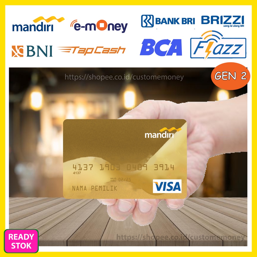 Jual KARTU EMONEY DESIGN GOLD CARD VISA MANDIRI KARTU E-MONEY MANDIRI ...