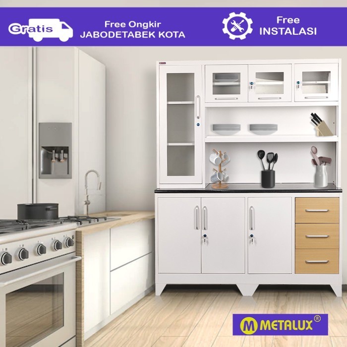 Jual Rak Dapur Metalux Seki - Lemari Dapur Besi Metal Kitchen Cabinet ...