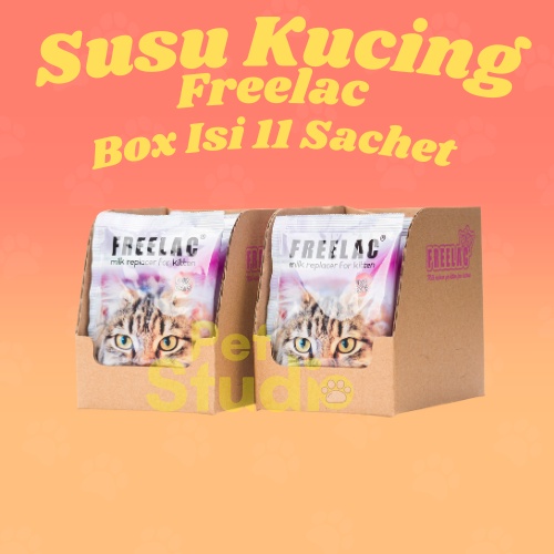 Jual Susu Kucing Alergi FREELAC Bebas Laktosa Milk 1 Box isi 11 Sachet ...