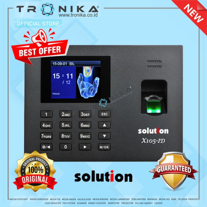 Jual Mesin Absensi Sidik Jari Solution X105-ID (Access Control ...