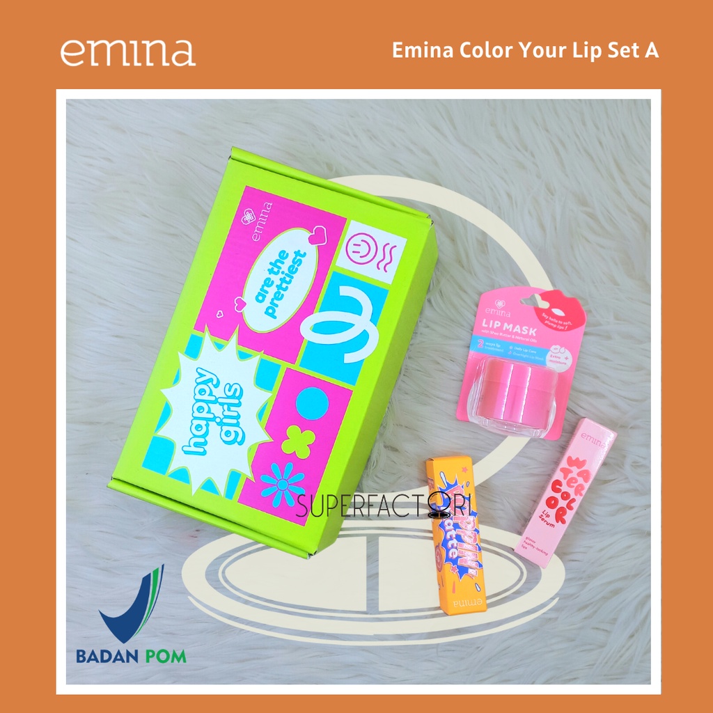 Jual (READY STOCK) Emina Color Your Lip Set A ( Lip mask & Lip Serum ...
