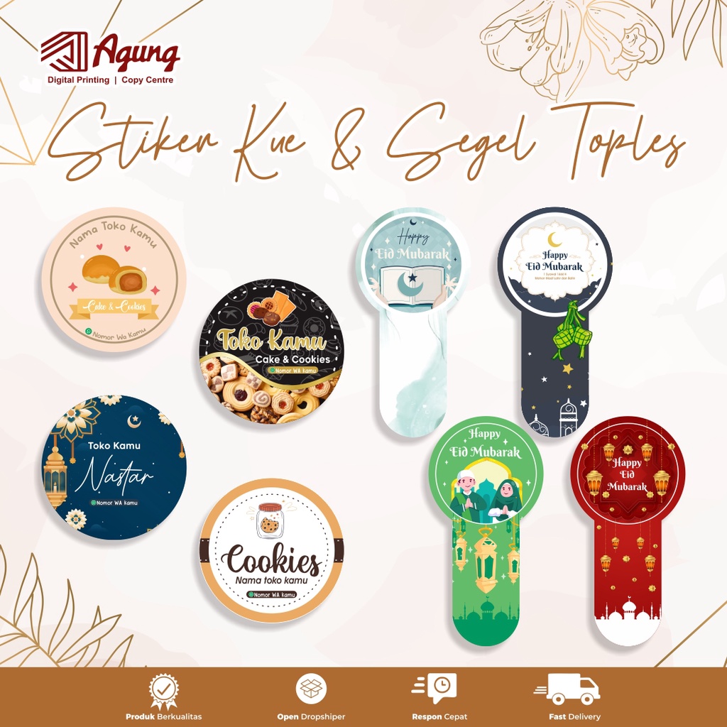 Jual Sticker Toples kue kering lebaran Label toples kue / label kue ...