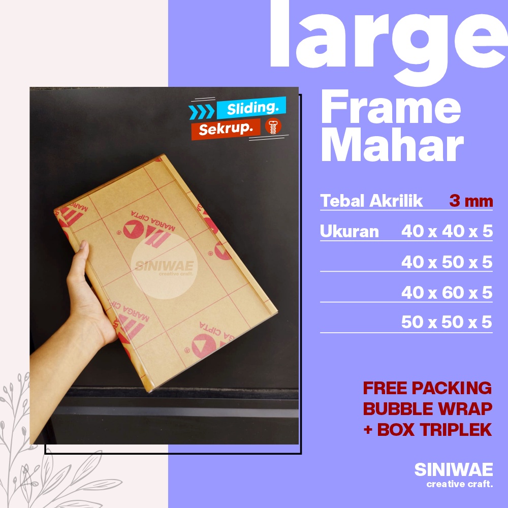 Jual Frame Mahar Akrilik 3mm 35x45 40x40 40x50 50x50 40x60 Box Acrylic ...