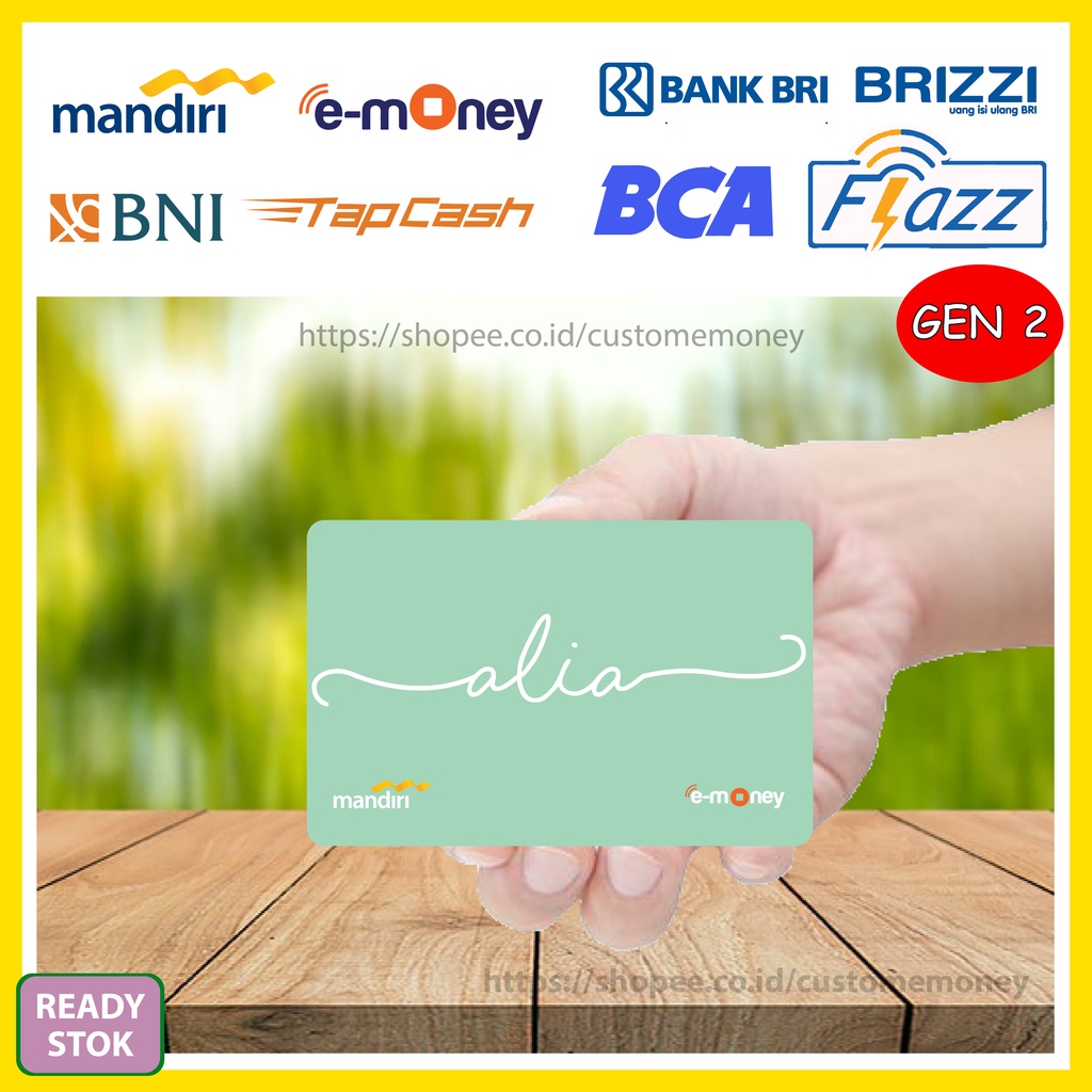 Jual KARTU EMONEY DESIGN CUSTOM NAMA COLOR SAGE KARTU E-MONEY MANDIRI ...