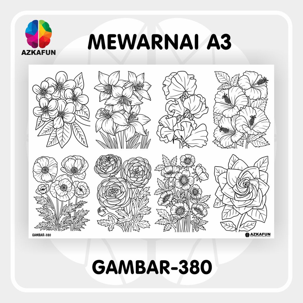 Jual Kertas Mewarnai A3 BUNGA - Mewarnai anak | Shopee Indonesia