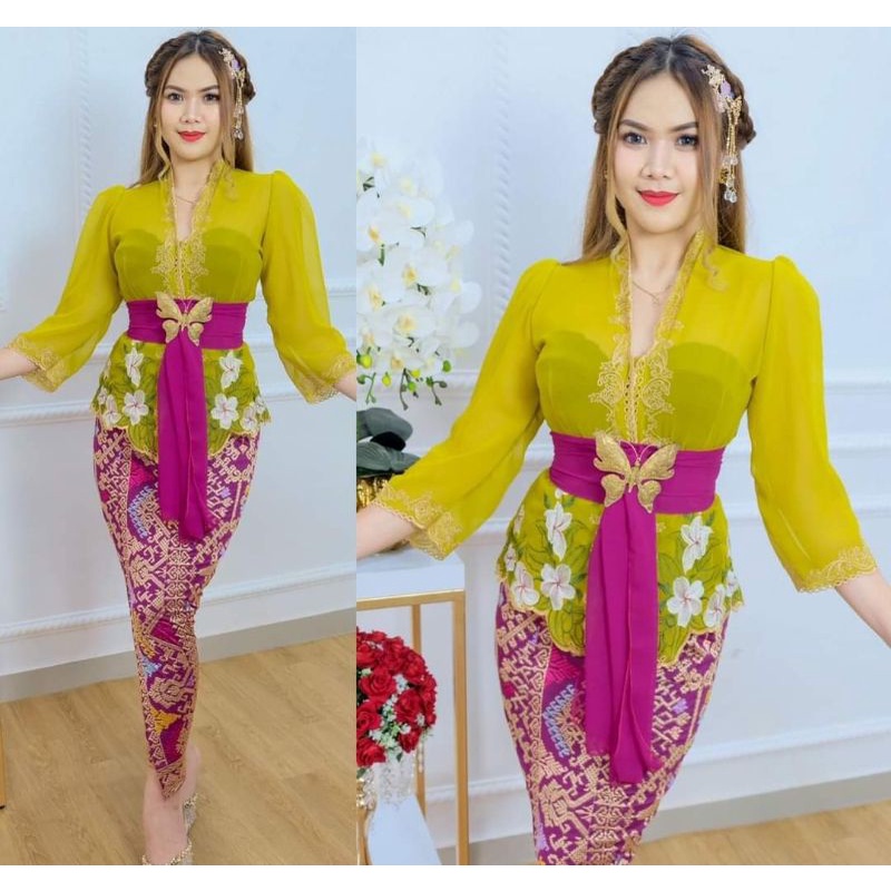 Jual kebaya bordir jadi D6 || Kebaya Adat Bali Modern || Kebaya Adat ...