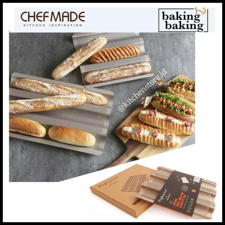 Jual Loyang Roti Baguette Chefmade Wk9083 / Chefmade Baguette Tray ...