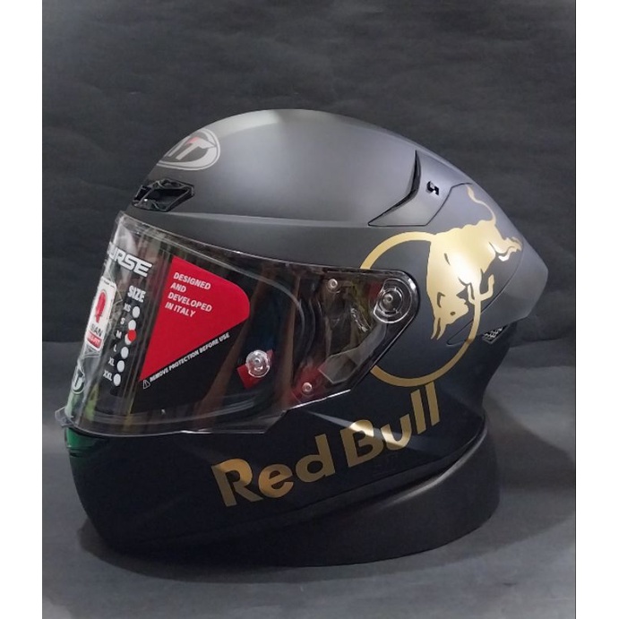 Jual HELM KYT TTC POLOS HITAM DOF | KYT TT COURSE RED BULL | FULL FACE ...