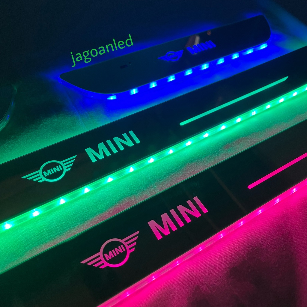 Jual Door Sill Plate Scuff Pintu Mini Cooper Lampu LED Sill Plate RGB ...