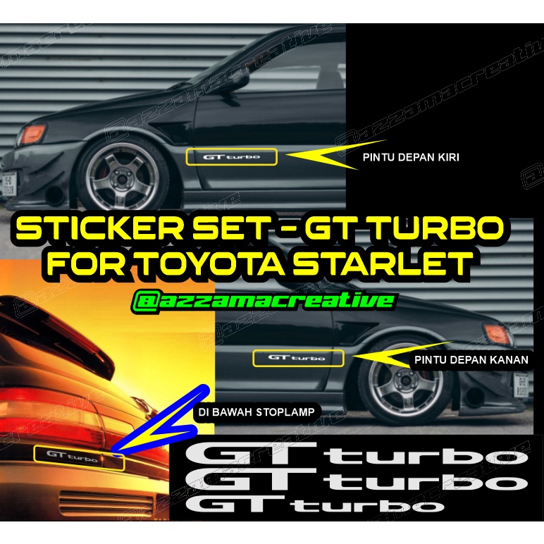 Jual Sticker TOYOTA Starlet GT Turbo Side Mould | Shopee Indonesia