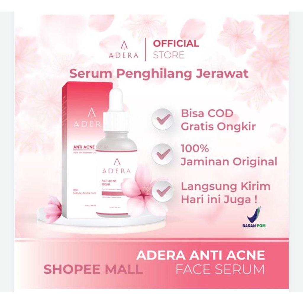 Jual Adera Face Serum Anti Acne/Jerawat, Dark Spot/Flek Hitam, Brightening/Pemutih ORIGINAL ...