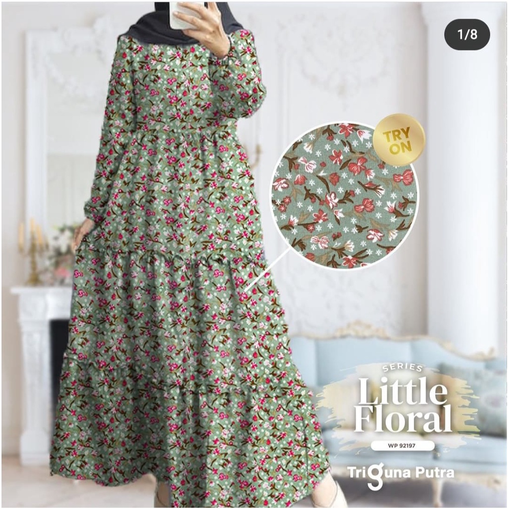 Jual Dress Susun Motif Bunga Basicc Susun Rempel - stylish -Termurah ...