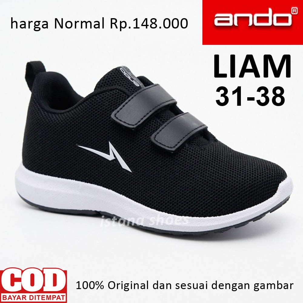 Jual Sepatu Sekolah Anak Perempuan Laki Laki ANDO LIAM Hitam Putih ...