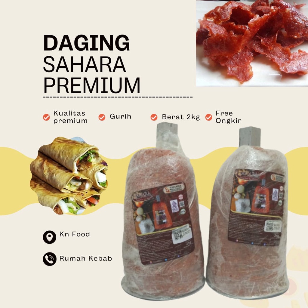Jual Daging Kebab Sahara PREMIUM 2 Kg DENGAN TIANG | Shopee Indonesia