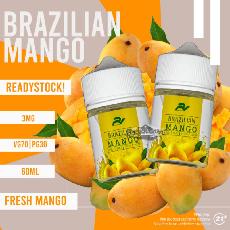 Jual LIQUID BRAZILIAN MANGO 60ML 3MG | Shopee Indonesia