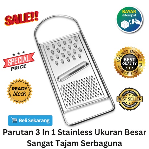 Jual [BISA COD] PROMO Parutan 3in1 Stainless Ukuran Besar Sangat Tajam ...