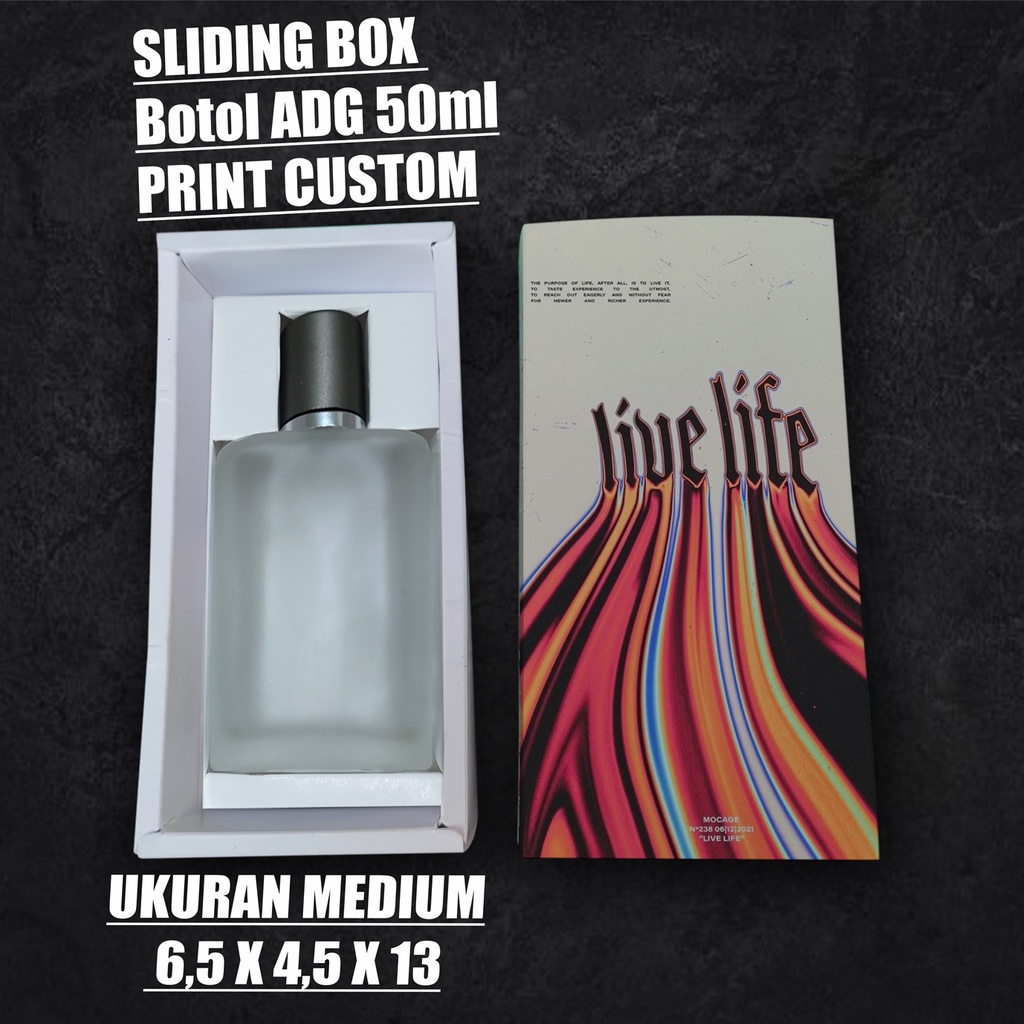 Jual Box Parfum Sliding Custom / Custom Print Sliding Box ADG 50ml ...