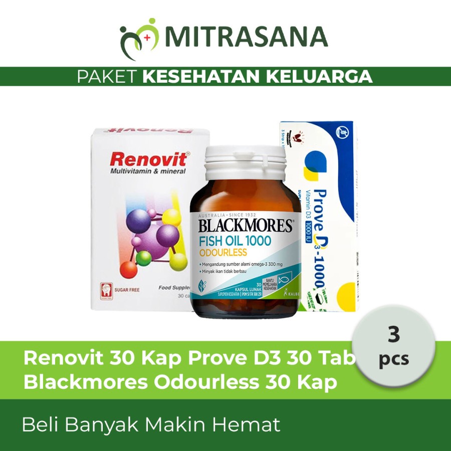 Jual Paket Keluarga Renovit 30 Kapsul Prove D3 30 Tablet Blackmores ...