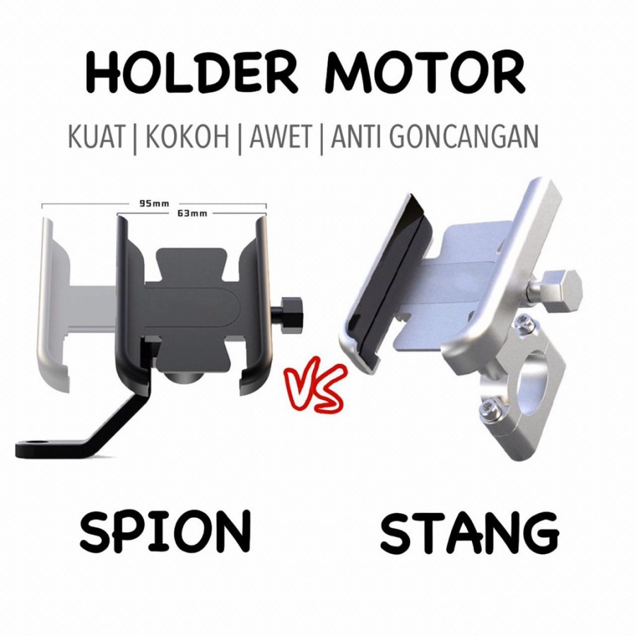 Jual Phone Holder HP Motor Handphone Spion Stang Sepeda Stand | Shopee ...
