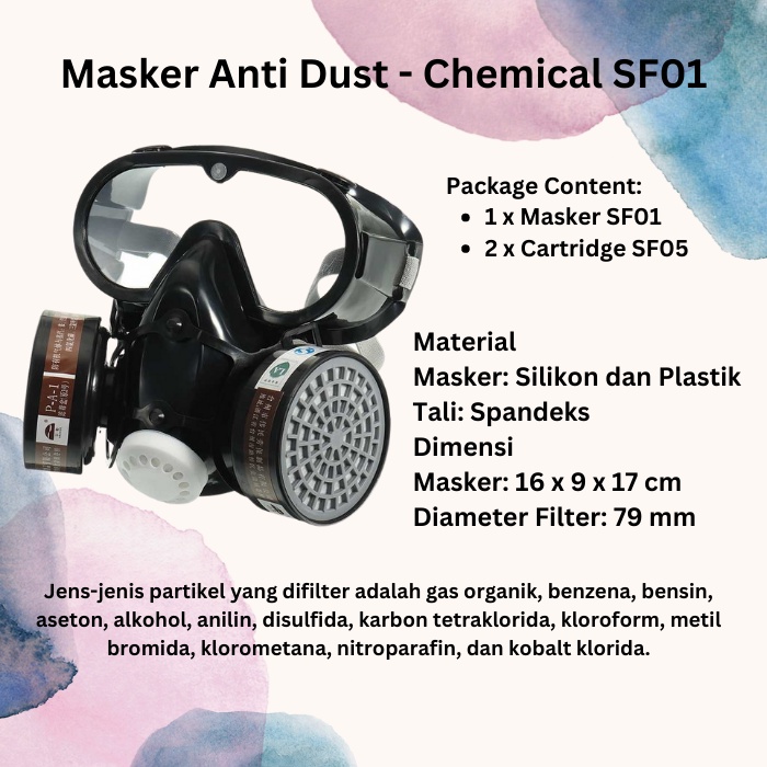 Jual Masker Gas Respirator Full Face / Masker Cat Safety Industrial ...