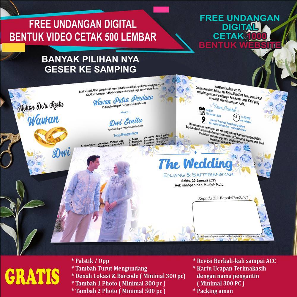 Jual Undangan pernikahan Resepsi dan Ngunduh Surat Undangan Pernikahan ...