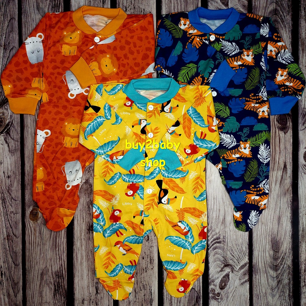 Jual Libby Baby terbaru jumper baju kodok bayi model kaki tertutup 0-3 ...