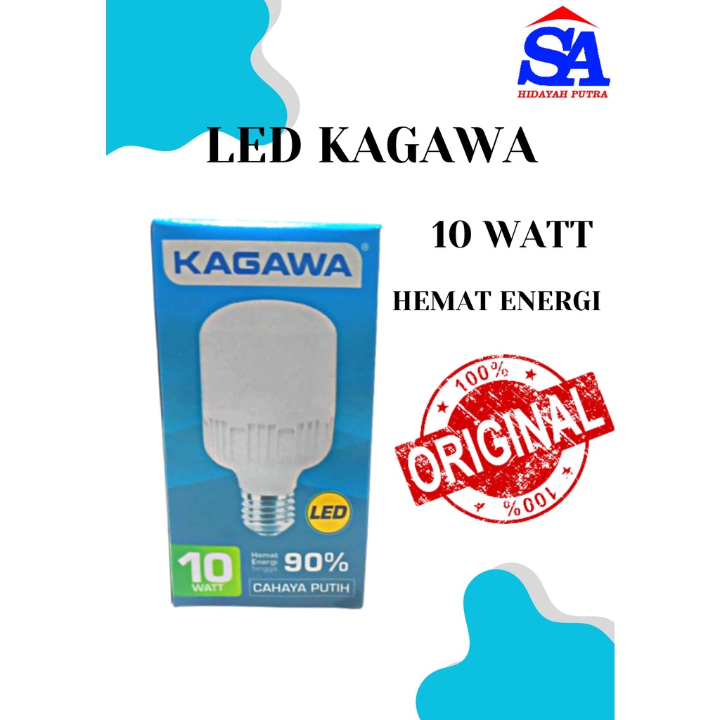 Jual LED KAGAWA 10 WATT HEMAT ENERGI SAMPAI 90% LAMPU LED PUTIH TERANG | Shopee Indonesia