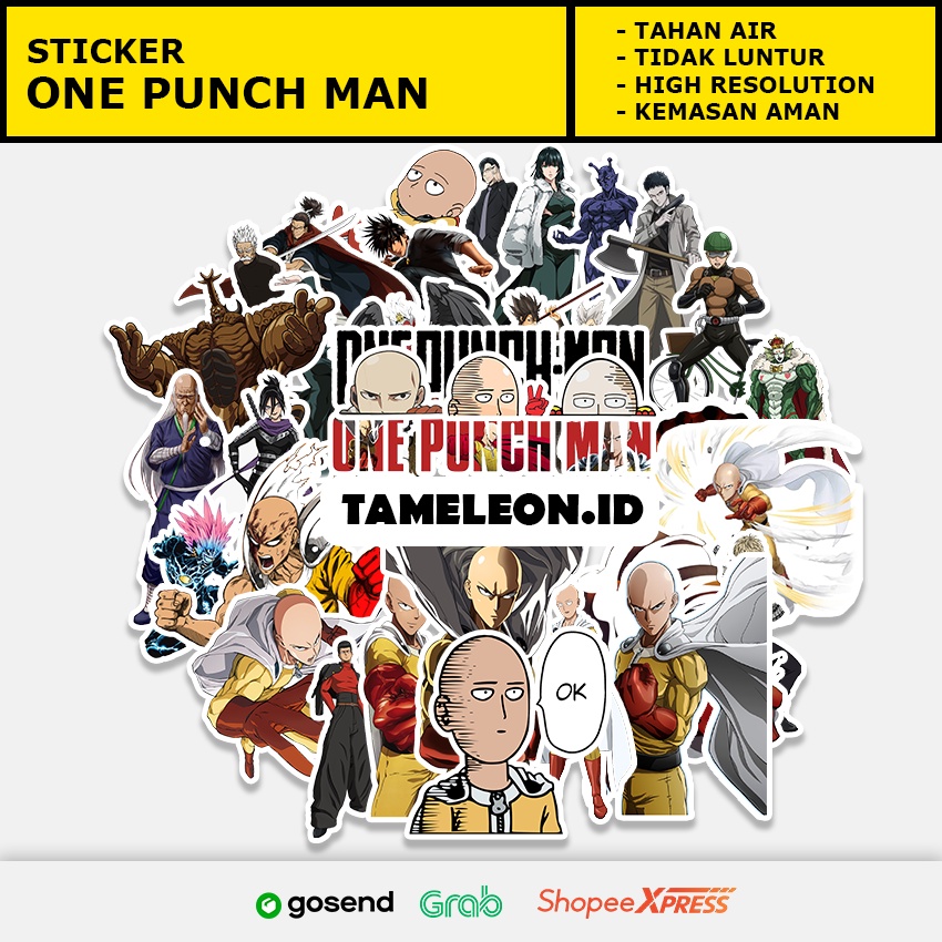 Jual Sticker Anime One Puch Man, Saitama,Zenos,King,Tatsumaki Sticker ...