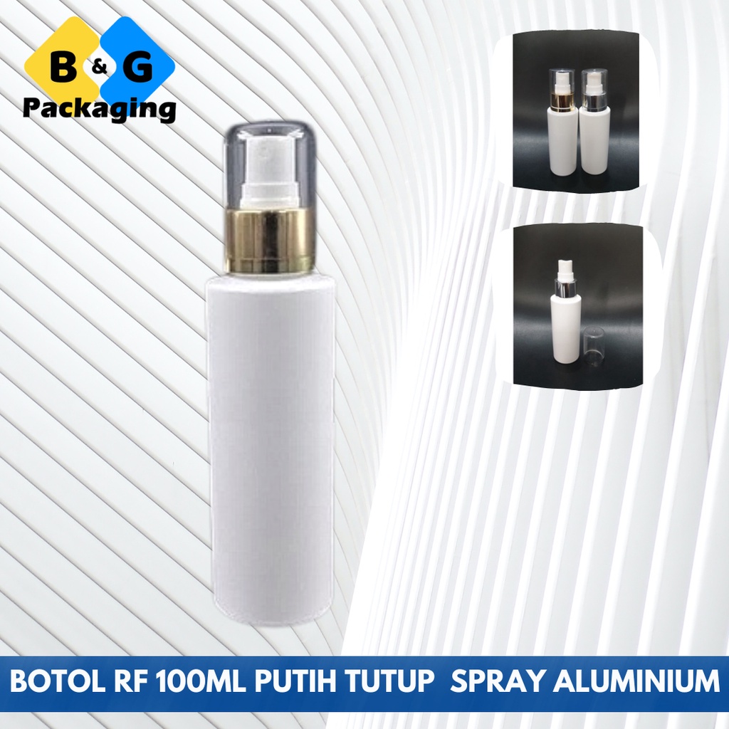 Jual BOTOL RF 100ML PUTIH WHITE SPRAY SILVER GOLD FULLCAP / BOTOL SPRAY SILVER GOLD 100ML RF ...