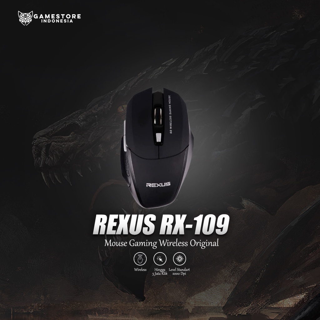 Jual REXUS RX-109 dan RX-110 6D 2000 DPI Mouse Gaming Wireless Garansi Resmi | Shopee Indonesia