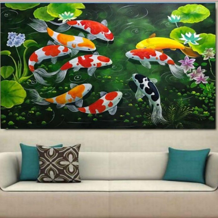 Jual BISA COD poster cetak hiasan dinding jumbo gambar pemandangan ikan ...