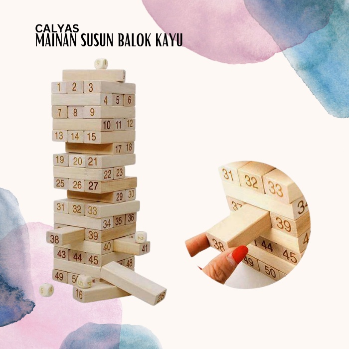 Jual Permainan Stak / Stacko Kayu Balok Susun dengan Dadu | Shopee ...