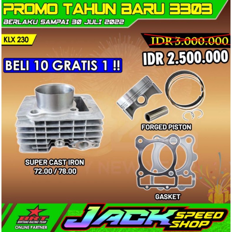 Jual BLOK PISTON BRT KLX 230 KLX230 72mm 78mm BLOCK SEHER PAKET PAKETAN ...