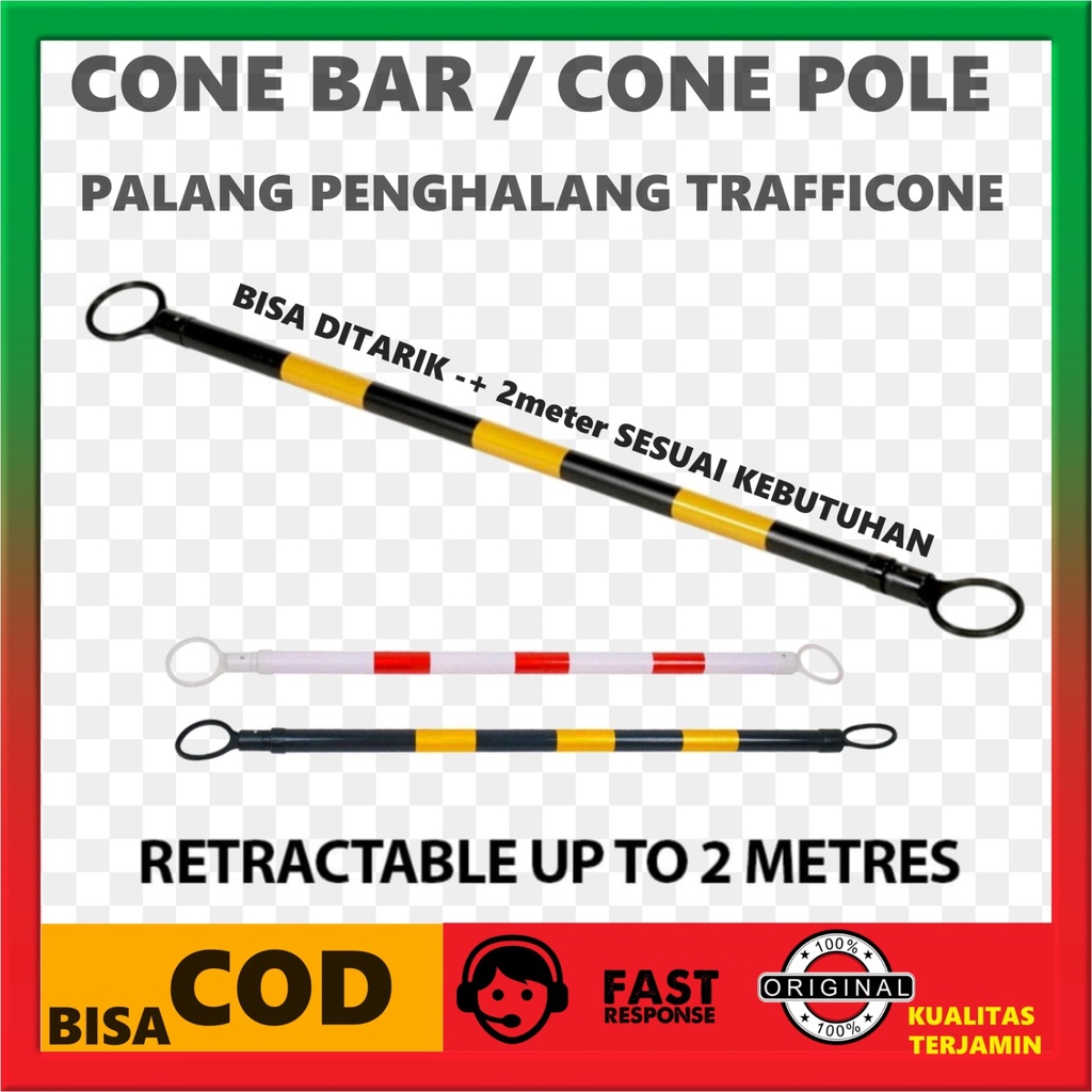 Jual Cone Bar Retractable Palang Penghalang Jalan Cone Pole 1-2mtr ...