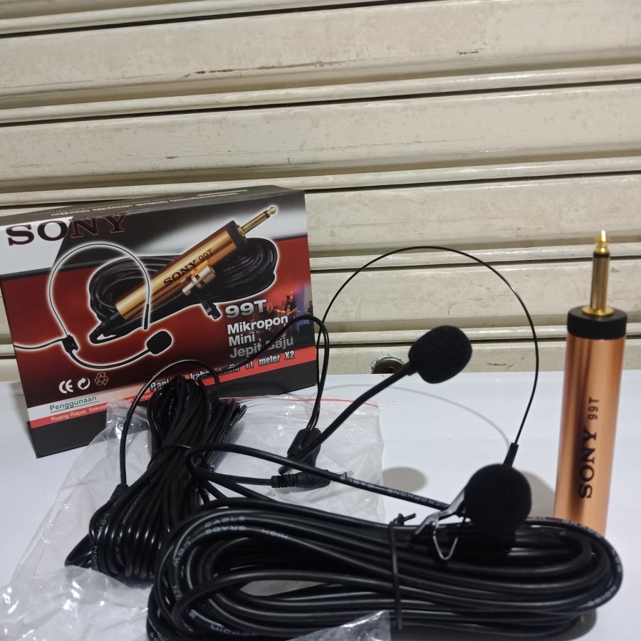 Jual mic jepit SONY 99T.mic kabel jepit+headset.cocok buat imam kabel ...