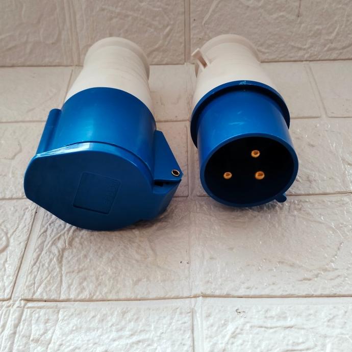 Jual plug Mounting female steker industri untuk 3 phase 3 pin 32 ampere ...