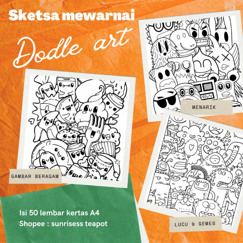 Jual Sketsa Doodle - Mewarnai Doodle Art - Bisa Meningkatkan Mood ...