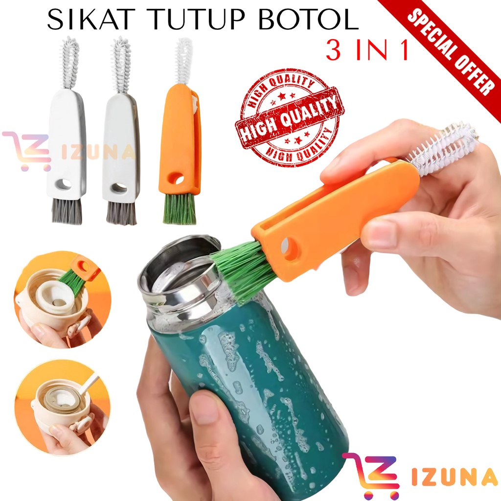 Jual [IZUNA] SIKAT PEMBERSIH TUTUP BOTOL 3 IN 1 / SIKAT CUCI TUTUP ...